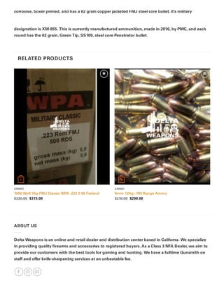 5.56 ss109 62gr xm855 nato ammo 1000 rounds deltaweaponshop | PDF