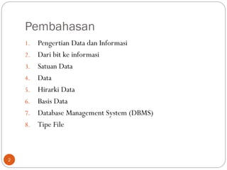 Sistem Informasi - Data dan Basis Data | PDF