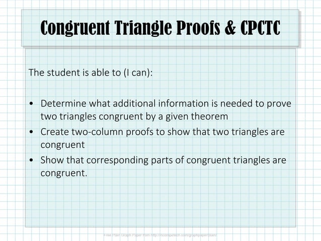 5.3 Congruent Triangle Proofs & CPCTC | PDF | Physics | Science
