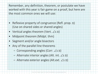 5.3 Congruent Triangle Proofs & CPCTC | PDF