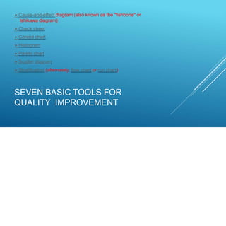 Quality improvement tools | PPTX