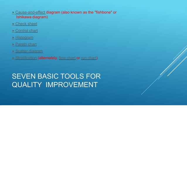 Quality improvement tools | PPTX | Science