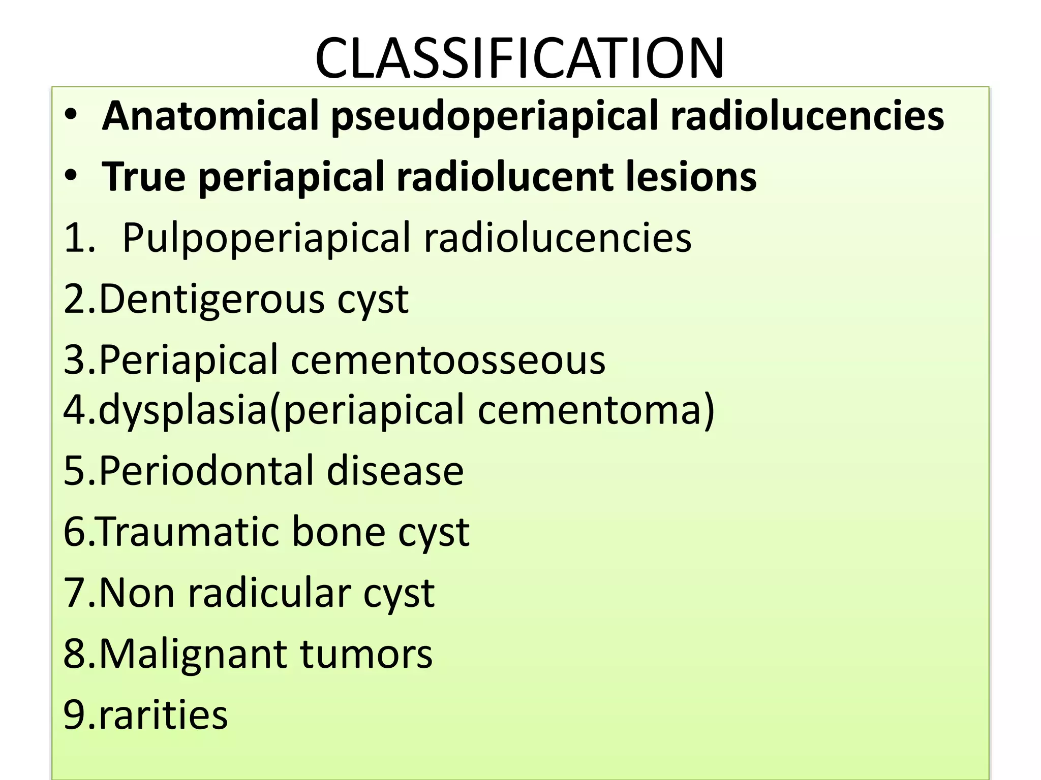 Periapical radiolucencies | PPTX