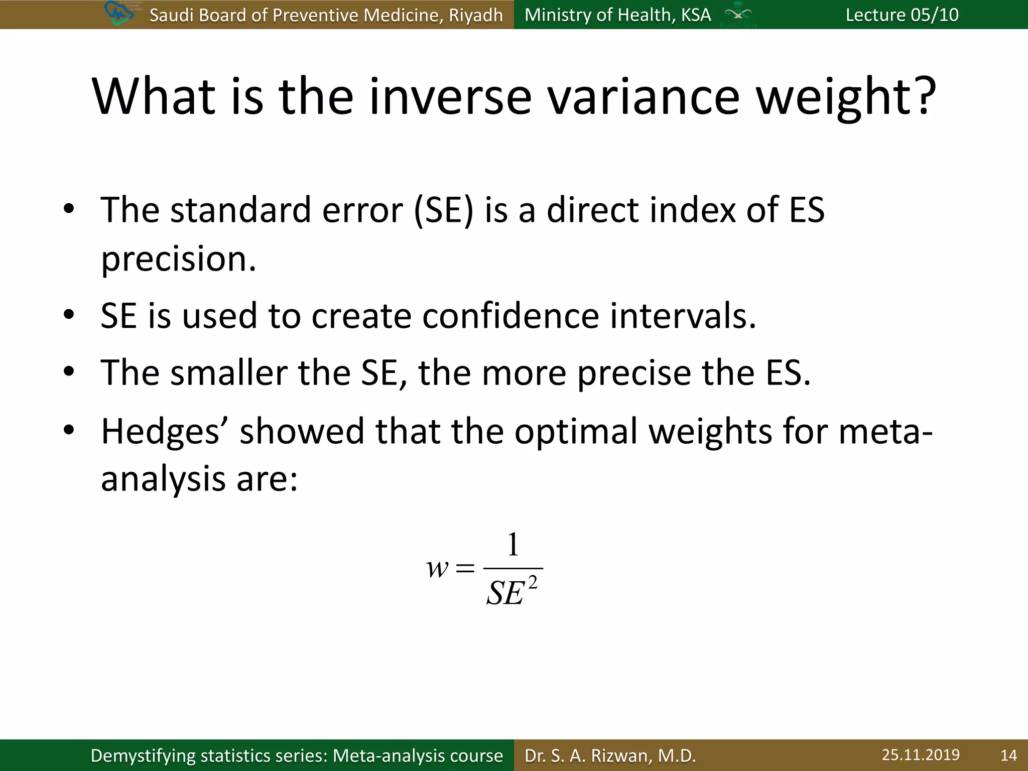 Inverse variance method of meta-analysis and Cochran's Q | PDF