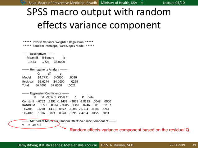Inverse variance method of meta-analysis and Cochran's Q | PDF