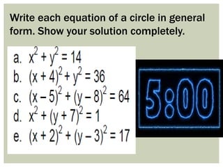 General Form Of A Circle