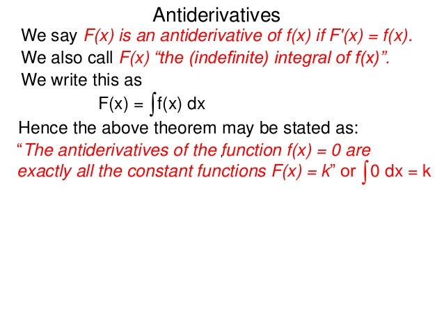 5.1 anti derivatives