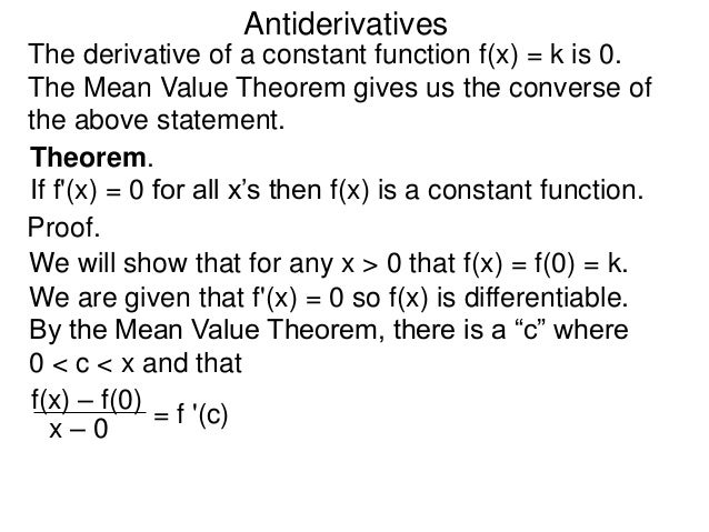 5.1 anti derivatives