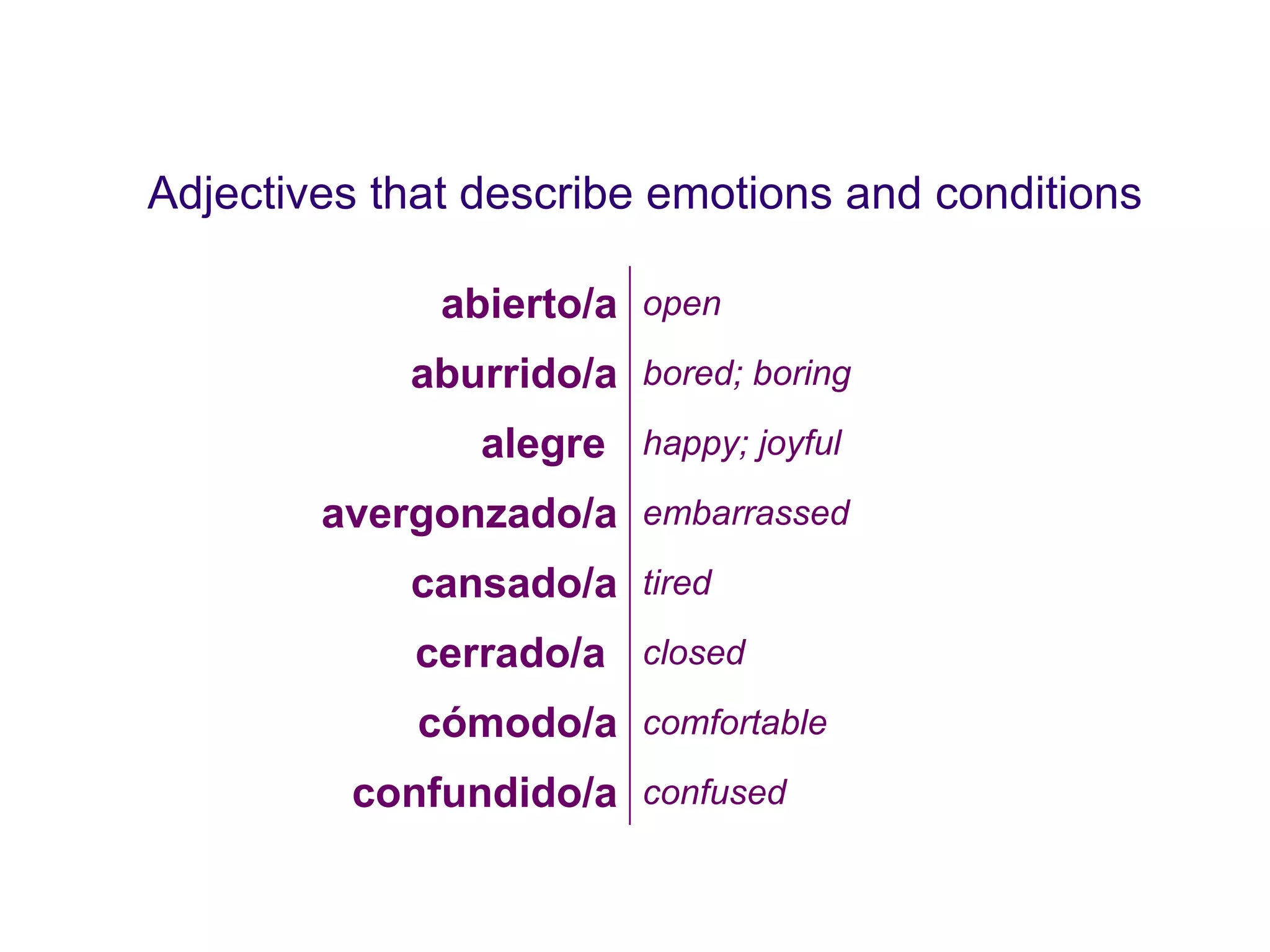 5.1 Estar with conditions and emotions | PPT