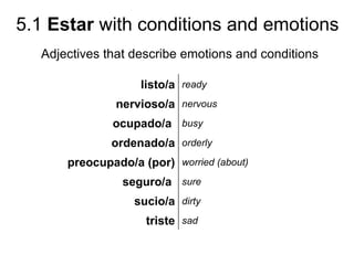 5.1 Estar with conditions and emotions | PPT