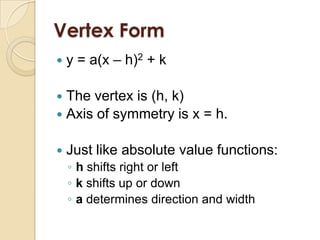 5.1 Graphing Quadratic Functions | PPTX