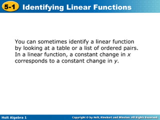 5.1 indentifying linear equations | PPT