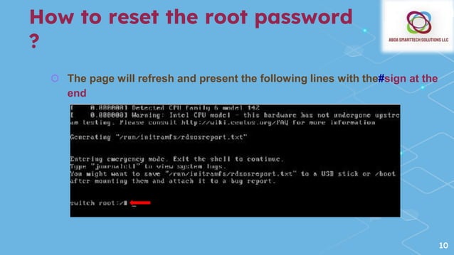 5 1 Root Password Resetupdatedcorrectedvariedtextpptx