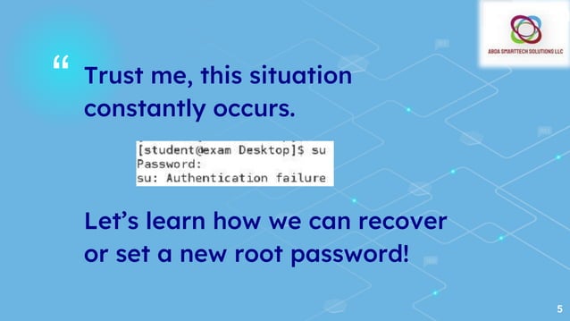 5 1 Root Password Resetupdatedcorrectedvariedtextpptx