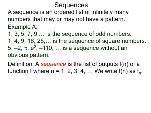5.1 sequences and summation notation | PPTX | Science