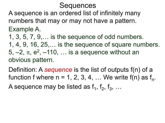 5.1 sequences and summation notation | PPTX | Science