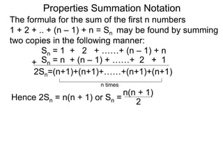 Summation Notation Formula