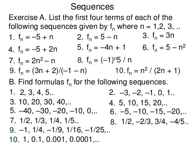 5.1 sequences and summation notation