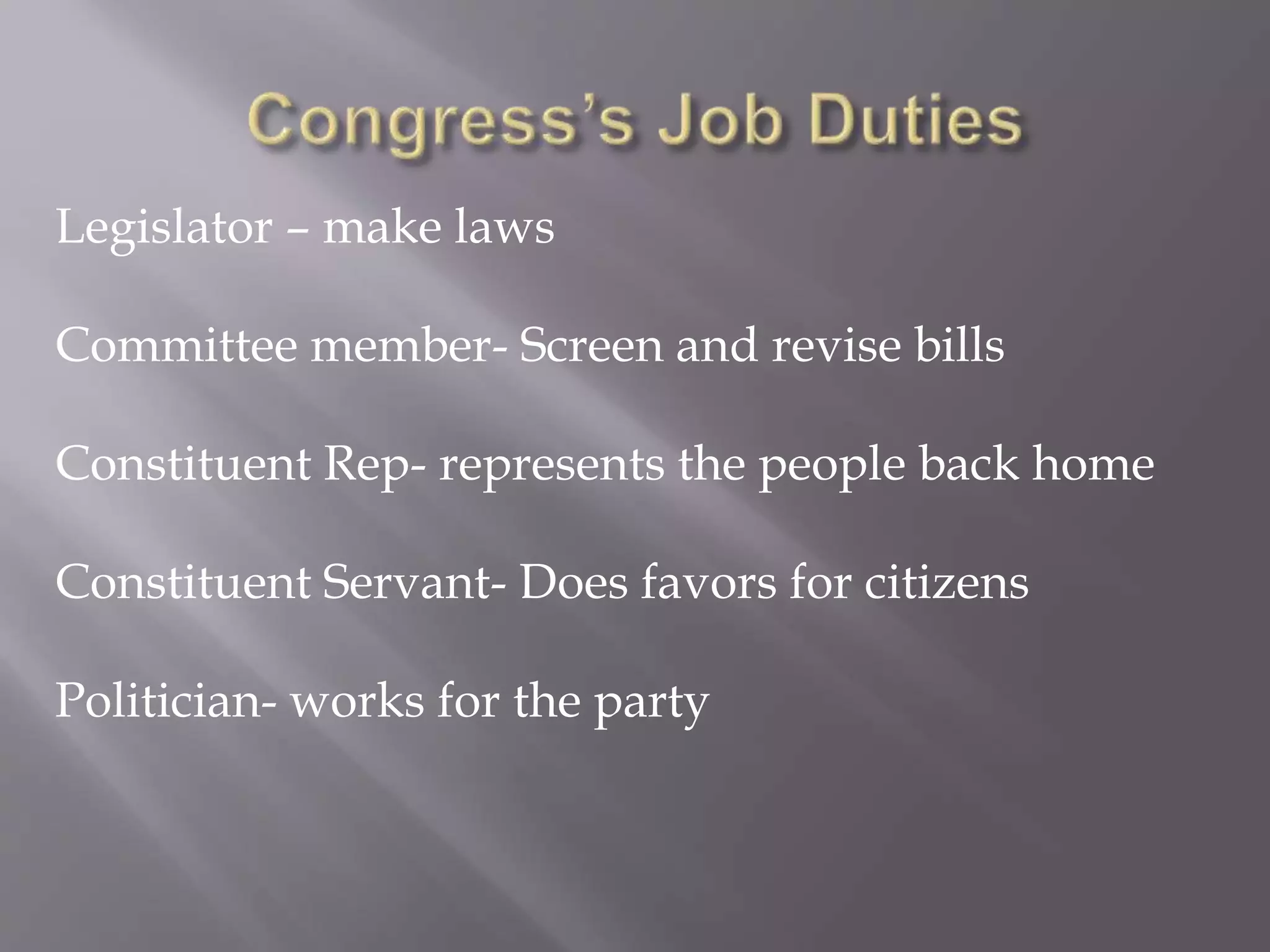 5 1 the organization of congress | PPTX