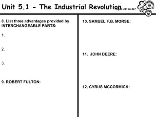Industrial Revolution worksheet | PPT