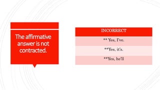 5 1 yes no questions and short answers | PPTX