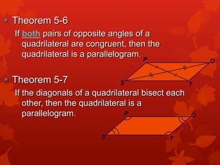5 2 Prove quadrilaterals are parallelograms | PPT