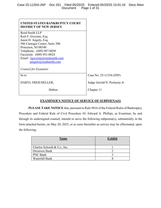 Daryl Heller 5-20-25 Subpoena to Banks to Produce Documents for Heller ...