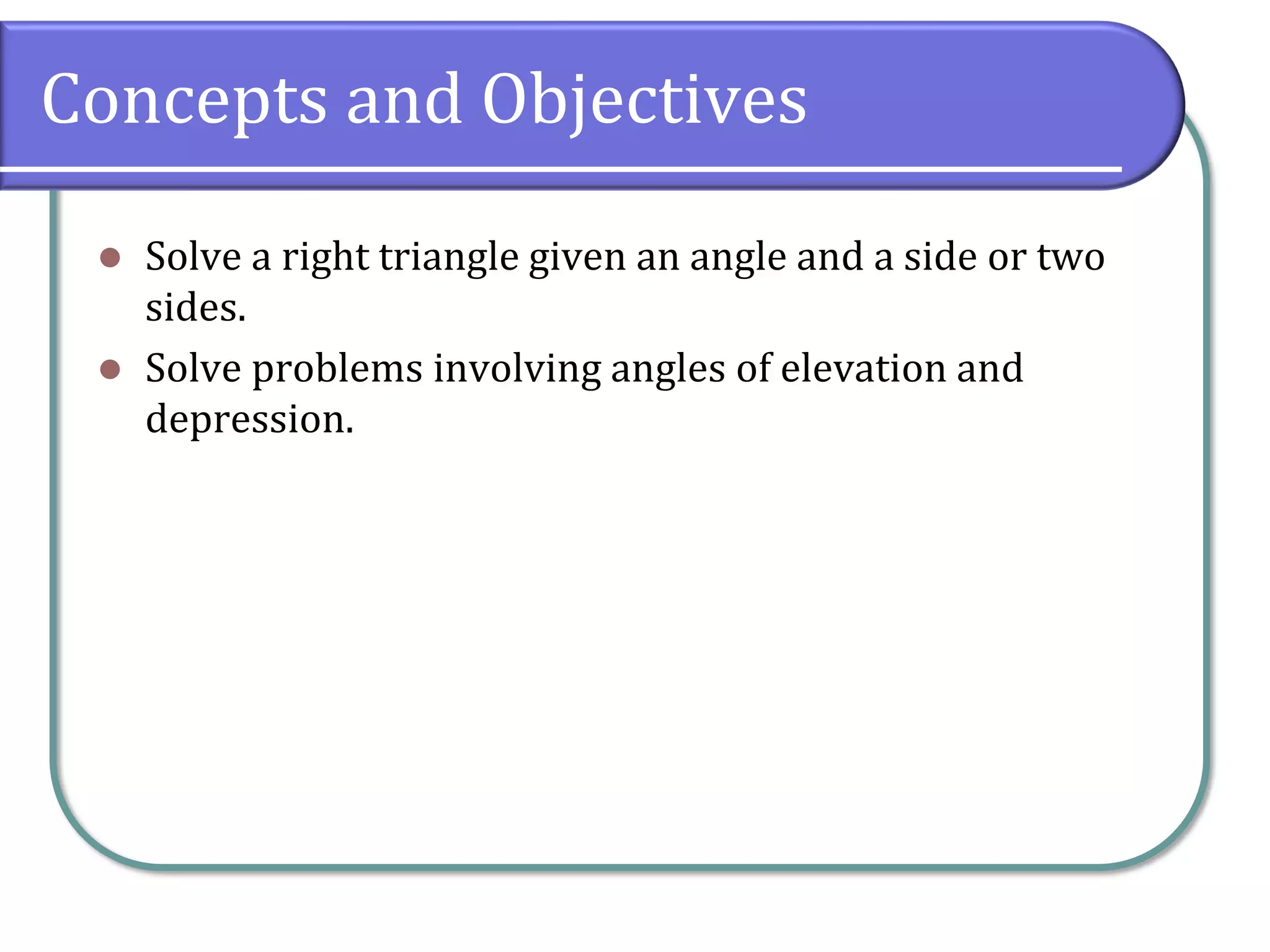 5.4 Solving Right Triangles | PDF