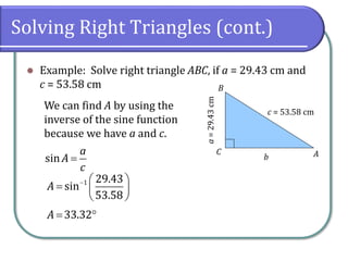 5.4 Solving Right Triangles | PDF