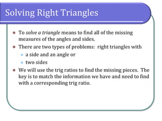 5.4 Solving Right Triangles | PDF