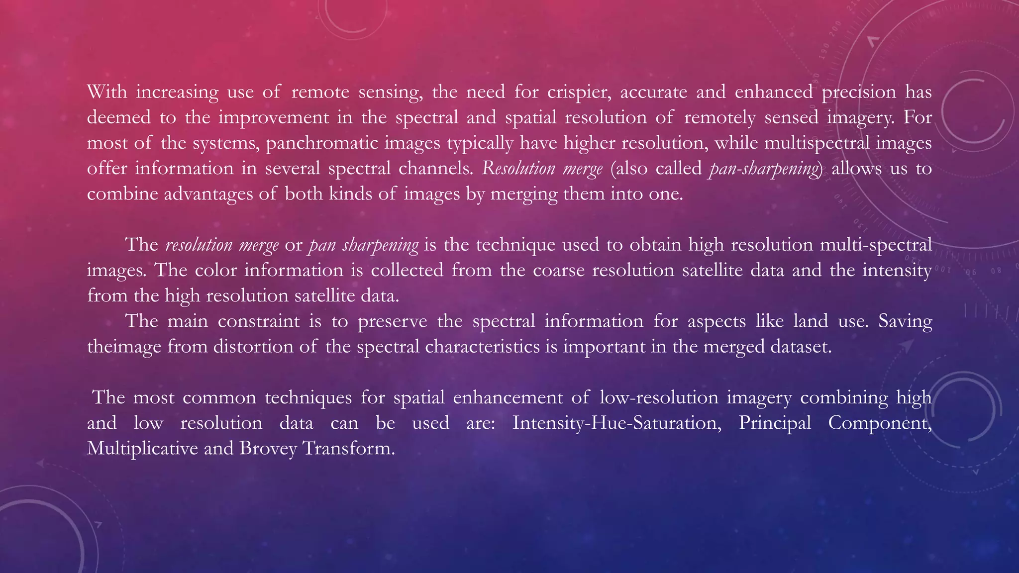 Remote Sensing: Resolution Merge | PPTX