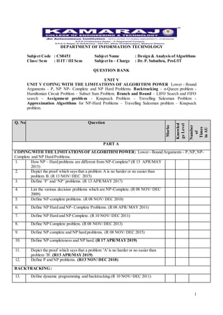 5. cs8451 daa anna univ question bank unit 5 | DOC
