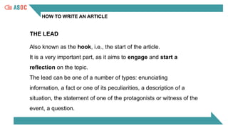 ASOCEU - Lesson 2 - How to Write an Article | PPT