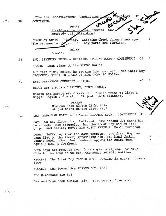 Supernatural 5.09 The Real Ghostbusters script | PDF