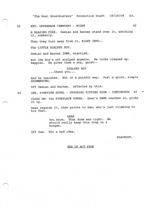 Supernatural 5.09 The Real Ghostbusters script | PDF