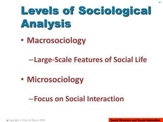 Levels of Sociological Analysis|Social Structure|Macrosociology | PPT