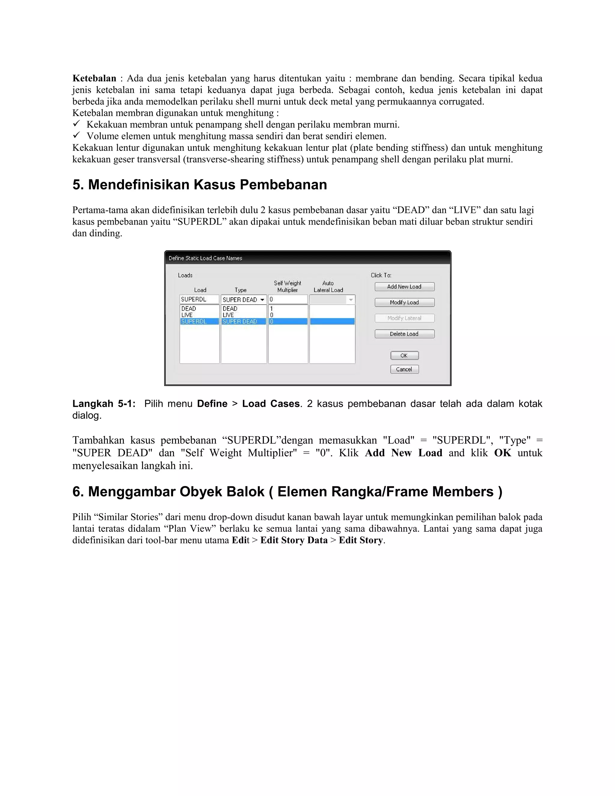 5. modul pelatihan etabs | PDF