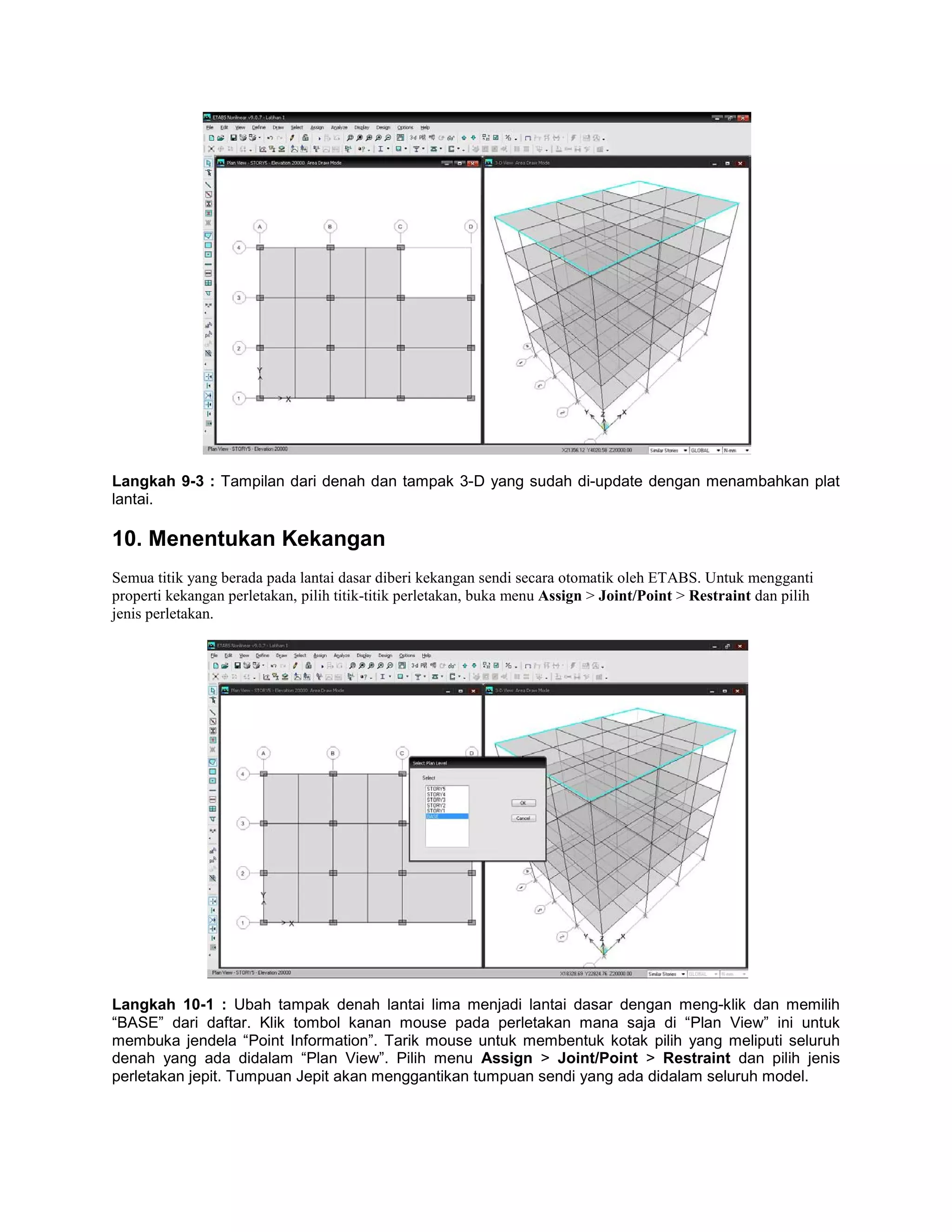 5. modul pelatihan etabs | PDF