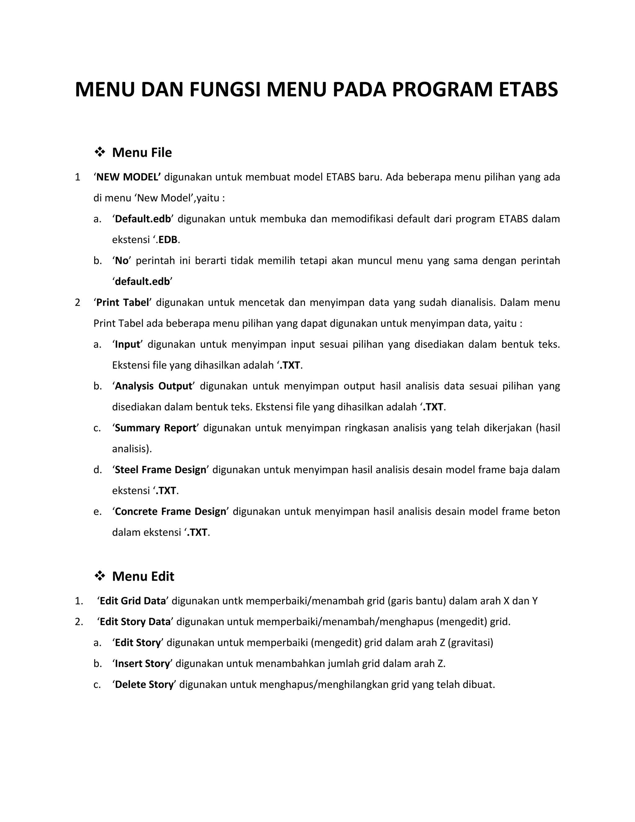 5. modul pelatihan etabs | PDF