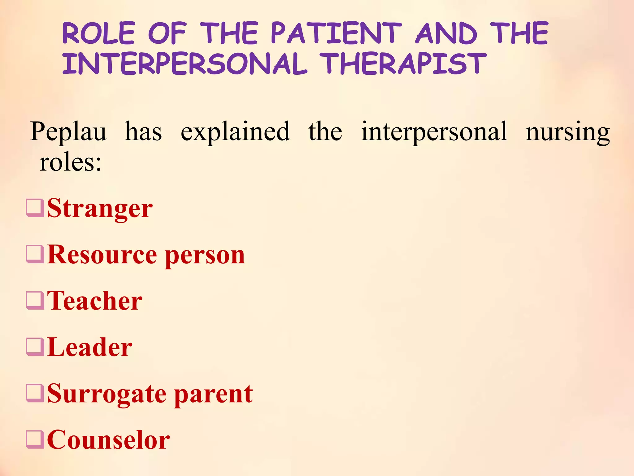 Interpersonal model & Behavior model | PPTX