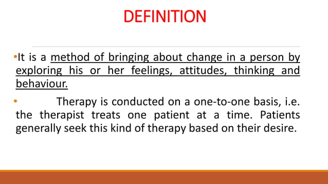 Psychotherapy -Individual & Group | PPTX