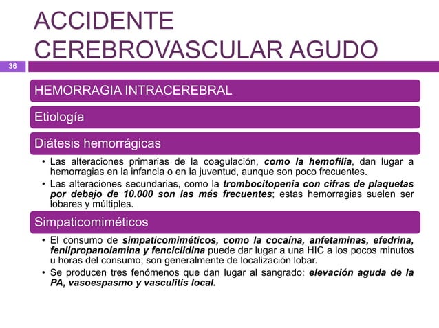 5. accidente cerebrovascular hemorragico | PPTX