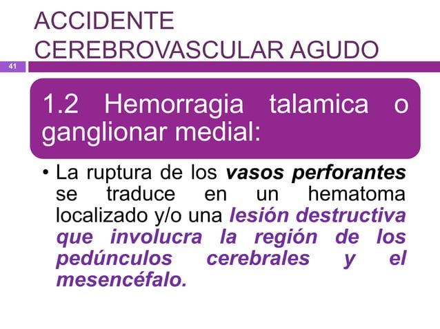 5. accidente cerebrovascular hemorragico | PPTX