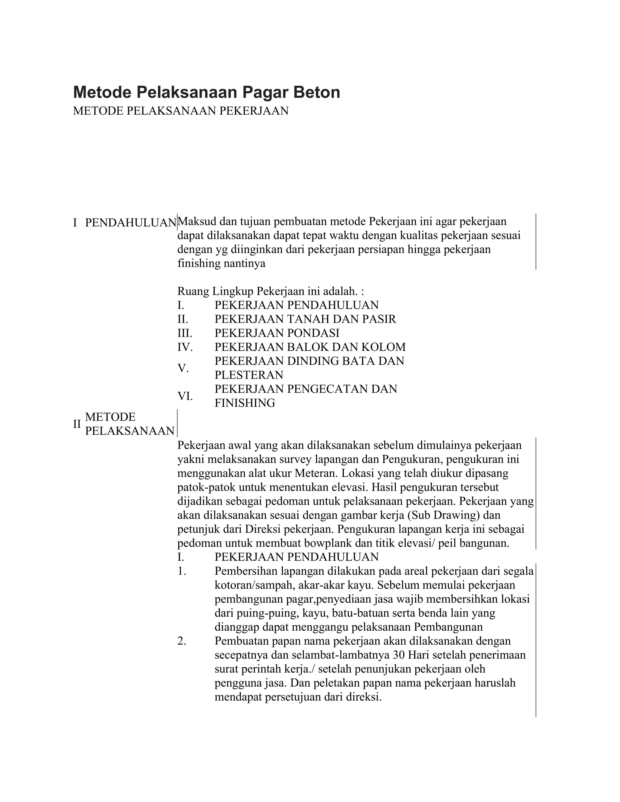 5. metode pembangunan pagar | PDF