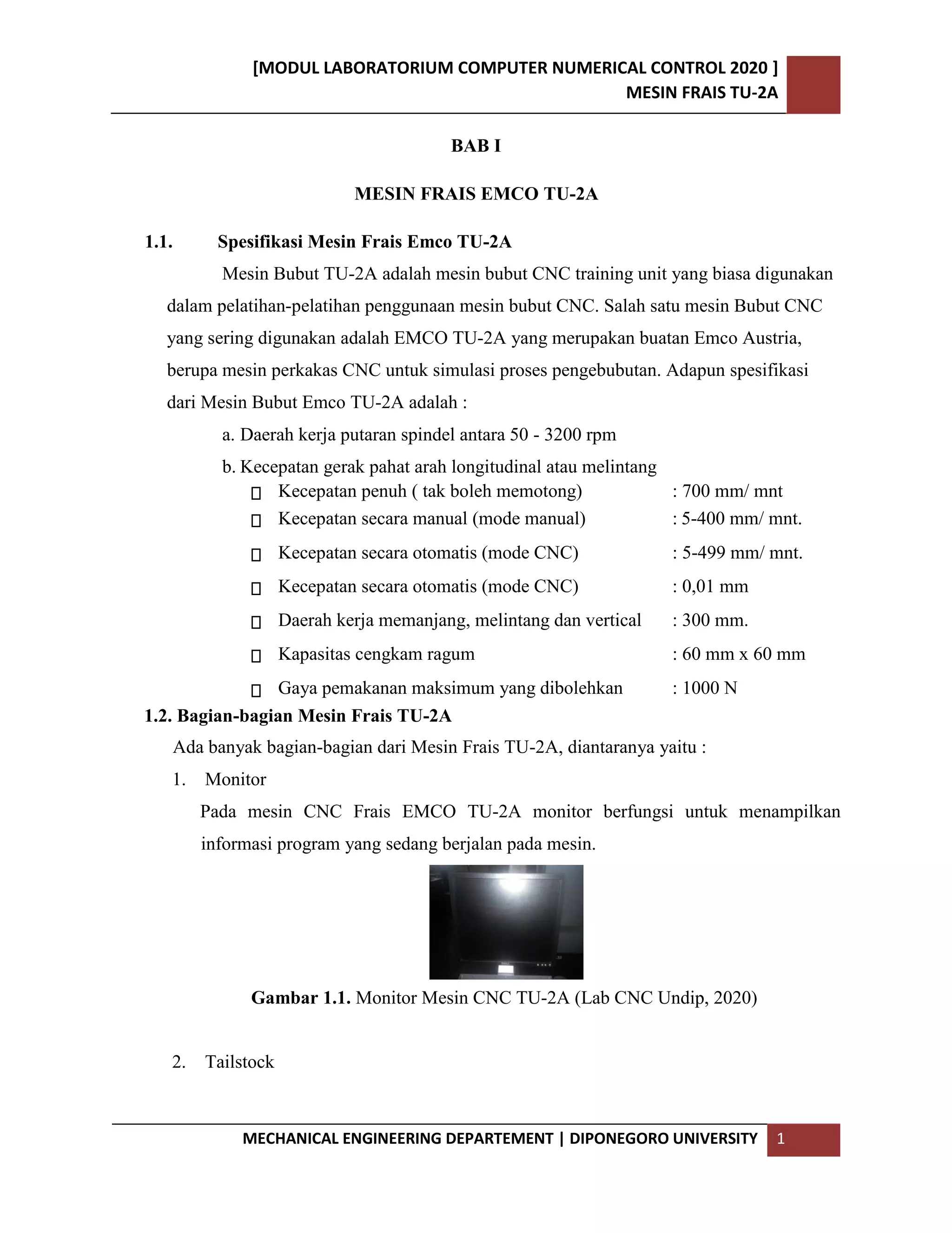 Modul Praktikum Pada Mesin CNC TU 2A 2020 | PDF