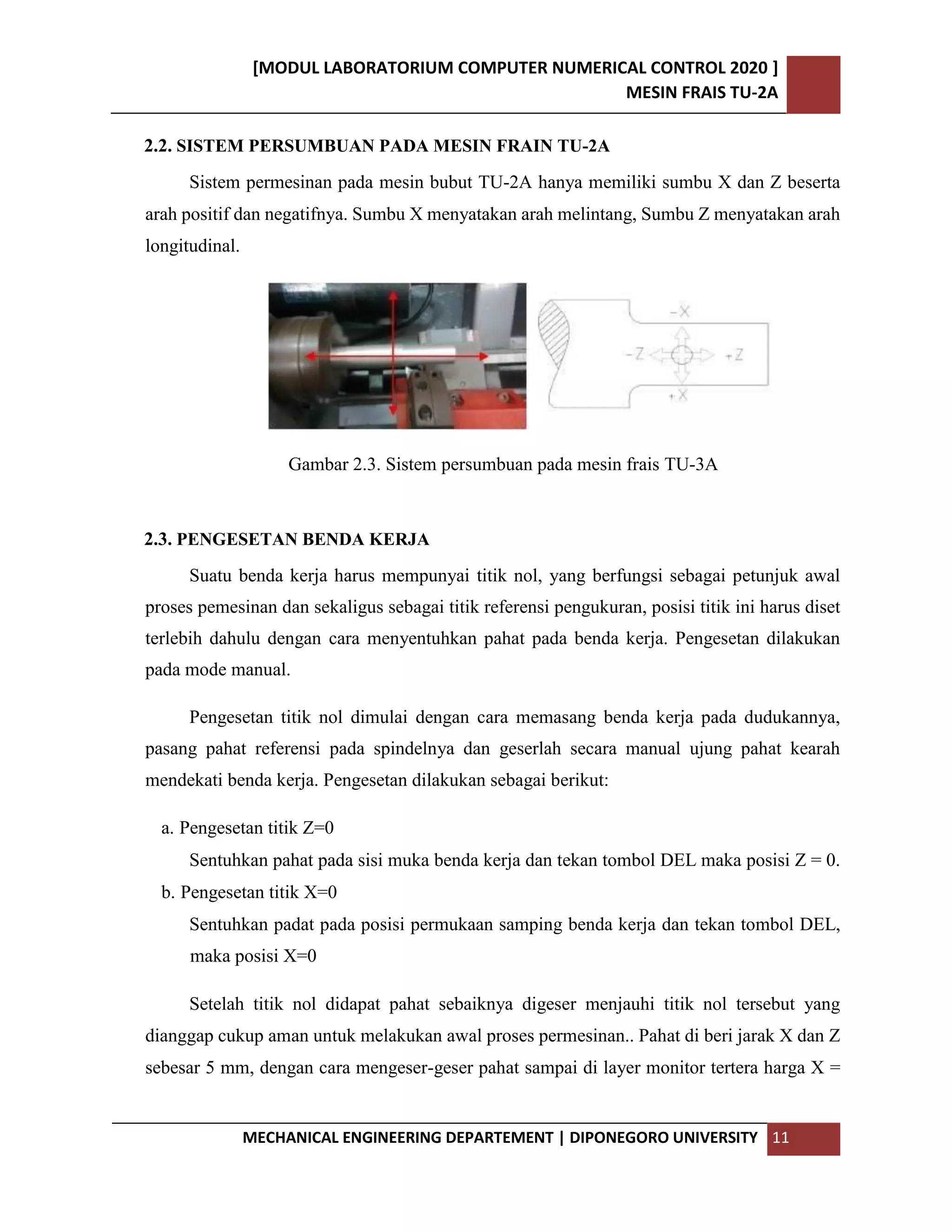 Modul Praktikum Pada Mesin CNC TU 2A 2020 | PDF