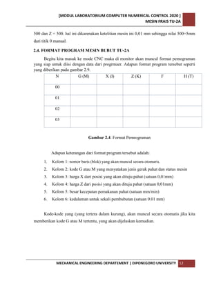 Modul Praktikum Pada Mesin CNC TU 2A 2020 | PDF