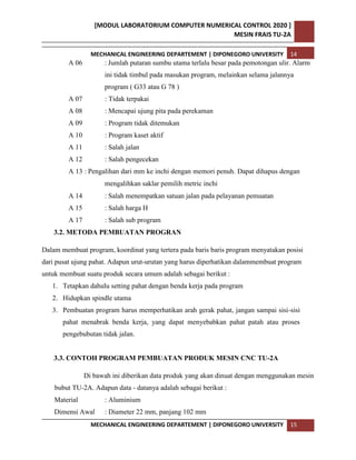 Modul Praktikum Pada Mesin CNC TU 2A 2020 | PDF