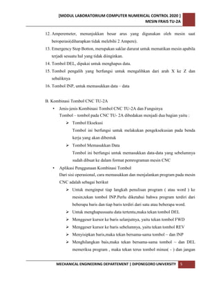 Modul Praktikum Pada Mesin CNC TU 2A 2020 | PDF
