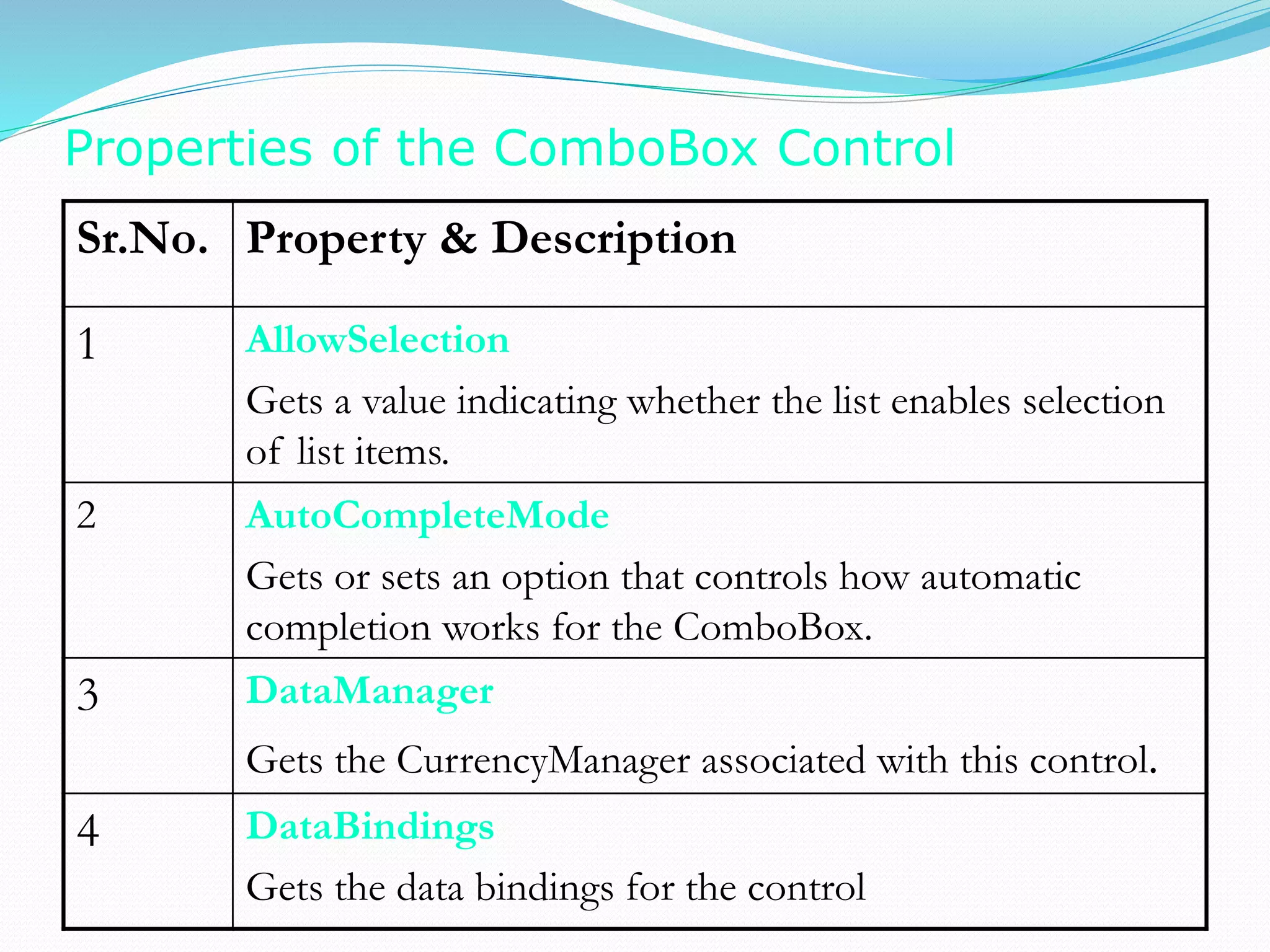 5. combobox | PPT | Technology & Computing